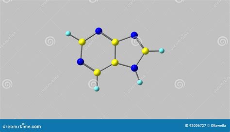 Purine Molecular Structure Isolated On Grey Stock Illustration