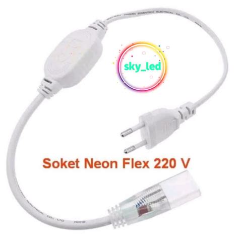 Jual Socket Lampu Strip Soket Konektor Colokan Lampu Led Neon Flex Selang 220v Shopee Indonesia