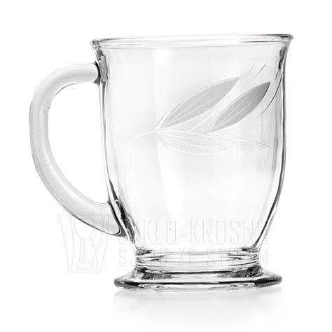Szklanki kubki do herbaty kawy 400 ml GAŁĄZKA SZLIF 6 sztuk Szklo