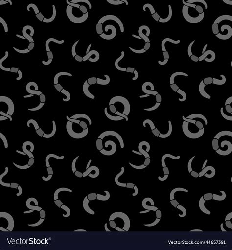 Rainworms Dark Seamless Pattern With Worms Vector Image