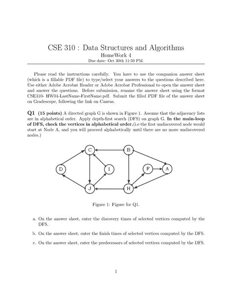 Cse 310 Hw4 1 Homework Four Cse 310 Data Structures And Algorithms Homework 4 Due Date