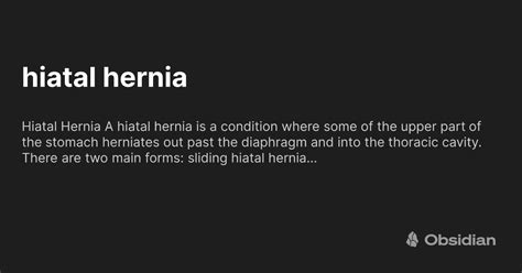 Hiatal Hernia Obsidian Publish