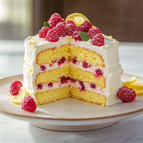 Raspberry Cake With Lemon Buttercream Recipe Raspberry Lemon Cakes Raspberry Cake Citrus Cake