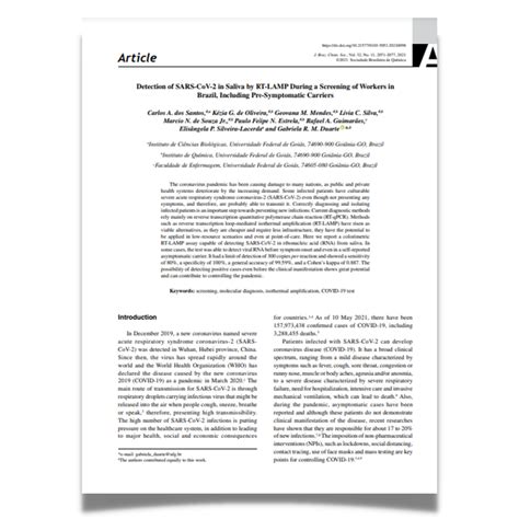 Detection Of Sars Cov 2 In Saliva By Rt Lamp During A Screening Of