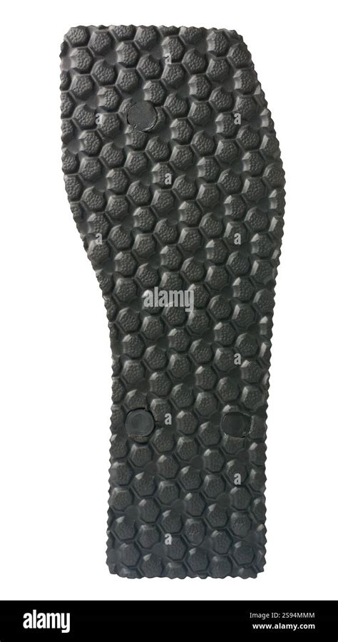 Sole Of Black Shoe Or Slipper Isolated White Background Rubber
