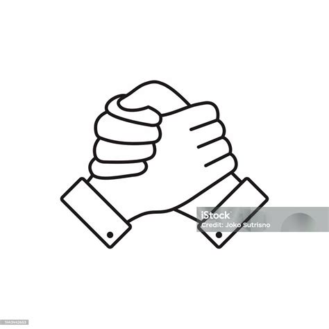 Soul Brother Handshake Outline Icon Stock Illustration Download Image