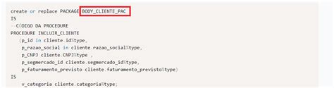Erro Ao Criar O Pacote Oracle PL SQL Dominando Packages Alura