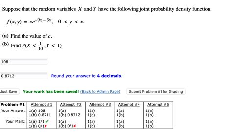 Solved Suppose That The Random Variables X And Y Have The Chegg