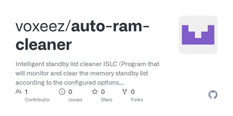 Github Voxeezauto Ram Cleaner Intelligent Standby List Cleaner Islc Program That Will