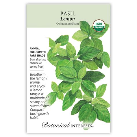 Lemon Basil Seeds Herbs Botanical Interests