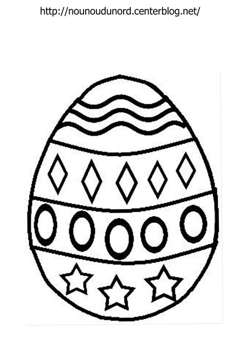 Coloriage oeuf de Pâques dessiné par nounoudunord