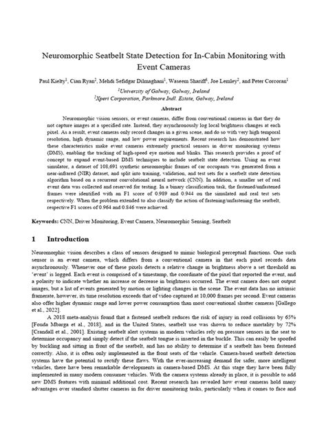 Neuromorphic Seatbelt State Detection For In Cabin Monitoring With Event Cameras Pdf