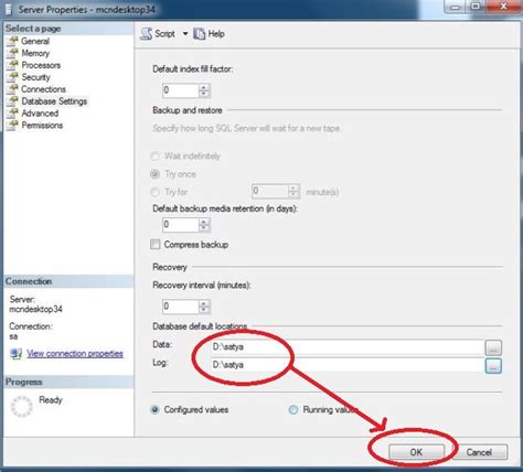 Change The Default Location Of SQL Log Files In SQL Server