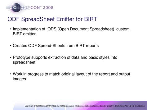 Ppt Opendocument Format Odf Spreadsheet Emitter For Birt Powerpoint
