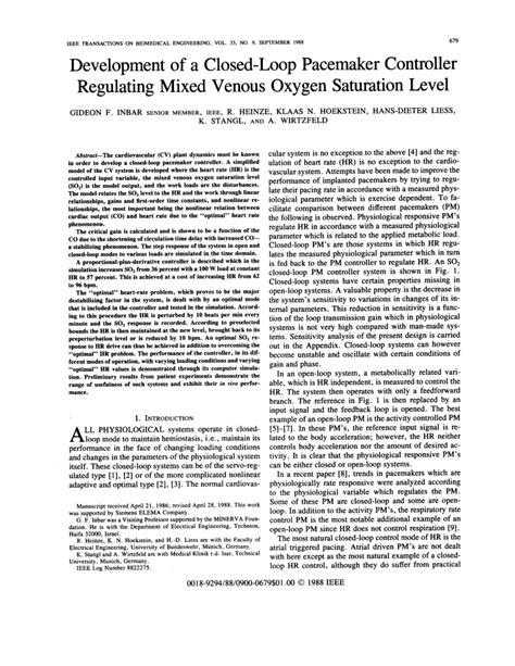 Pdf Development Of A Closed Loop Pacemaker Controller Regulating