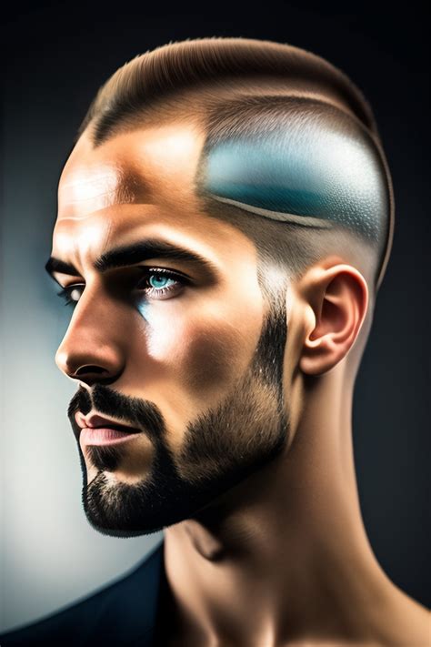 Lexica Portrait Of A Bald Man With Entire Head Made Of Chrome