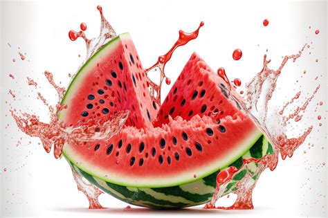 Premium Photo Sliced And Water Dropped Juicy Watermelon On A White