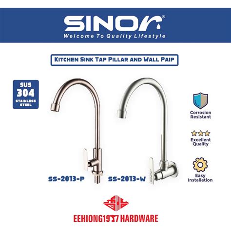 Sinor Ss 2013 P Ss 2013 W Sus304 Stainless Steel Kitchen Sink Tap