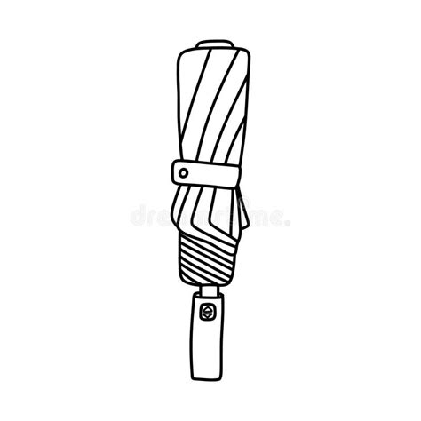 Umbrella In Doodle Style Isolated On White Background Linear Open