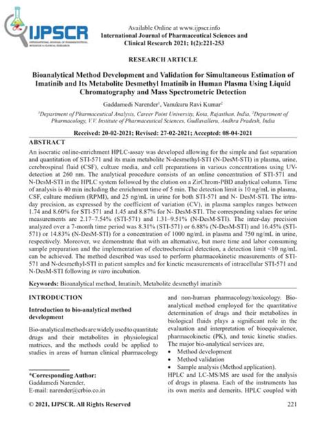 Bioanalytical Method Development And Validation For Simultaneous