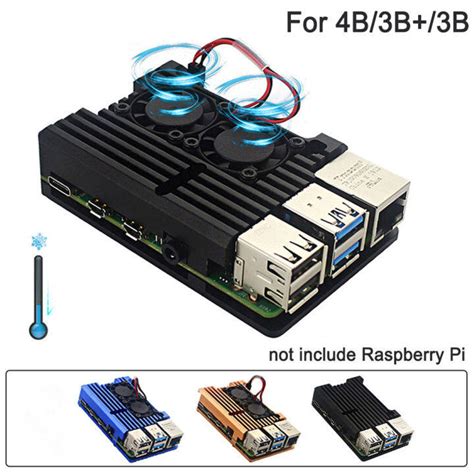 Yangs Enclosure With Dual Cooling Fan For Raspberry Pi 4 Model B