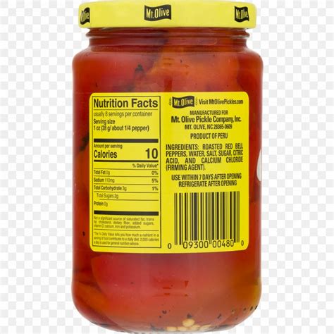 Bell Pepper Mt Olive Pickle Company Nutrition Facts Label Relish Sweet