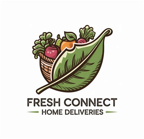 Elegant Playful Fresh Produce Logo Design For Fresh Connect Home