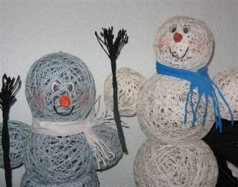 Як зробити сніговика з ниток