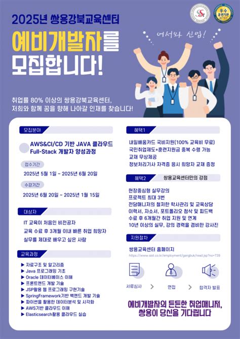 쌍용강북교육센터 620개강 Awsandcicd 기반 Java 클라우드 Full Stack 개발자 양성 과정채제원강사 개발교육기관 데브코리아