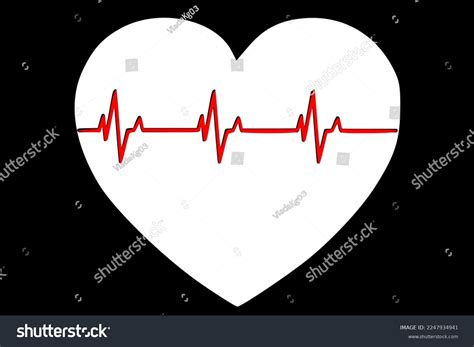 Vector Illustration Heart Rate Pulse Graph Stock Vector Royalty Free