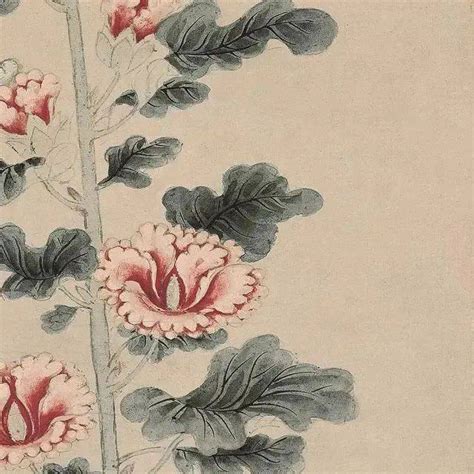 北京故宫博物院藏明代画家戴进蜀葵亭亭玉立蜀葵蝶图高清赏析 水墨 作品 山水