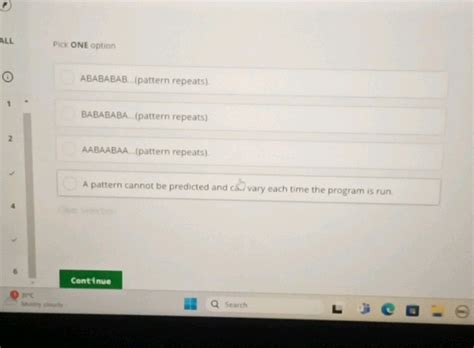 Pick ONE Option ABABABAB Pattern Repeats StudyX