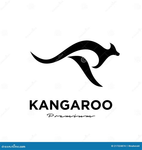 Kangaroo Wallaby Logo Vector Icon Premium Illustration Stock Vector