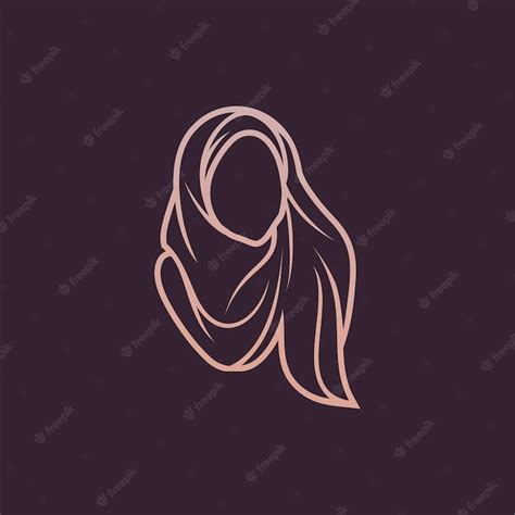 뷰티 히잡 로고 디자인 벡터 이슬람교 패션 로고 템플릿 프리미엄 벡터