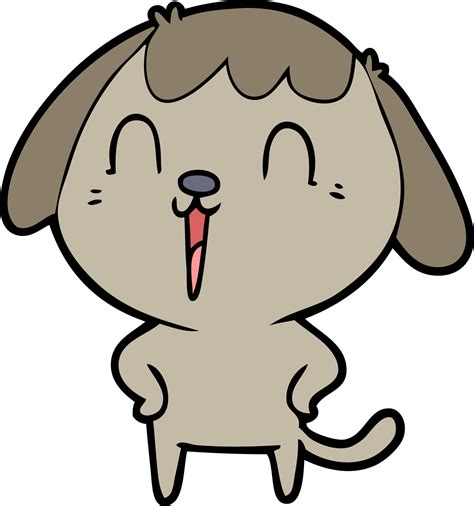 Cartoon Happy Dog 12541068 Vector Art At Vecteezy