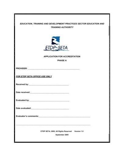 Accreditation Phase Onepdf Etdp Seta