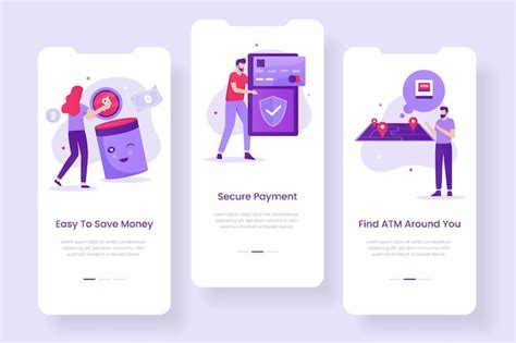 뱅킹 앱 인터페이스 화면 무료 벡터