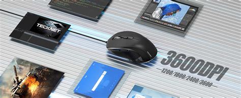Tecknet Wired Mouse Usb Wired Computer Mouse With 3600dpi