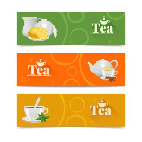 Tea Banners Set 469650 Vector Art At Vecteezy