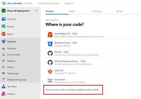 use azure pipelines for automated deployment of power bi files peek