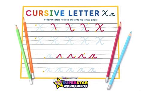 Cursive X Superstar Worksheets Cursive X Superstar Worksheets