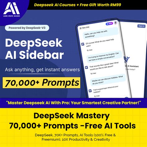 Deepseek Course - DeepSeek Mastery 70,000+ Prompts 100% Free AI Tools ...