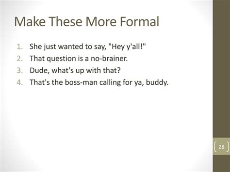Formality Vs Informality In English Pptx Technology And Computing