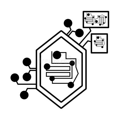 Circuit And Hexagon Background Technology Abstract Technology C Stock