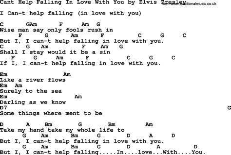 Cant Help Falling In Love With You By Elvis Presley Lyrics And Chords