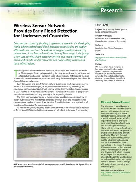 Early Warning Flood Pdf Wireless Sensor Network Massachusetts Institute Of Technology
