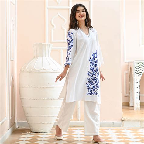 Bunaai Cotton Georgia Kurta Set