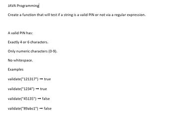 Answered JAVA Programming Create A Function That Will Test If A String