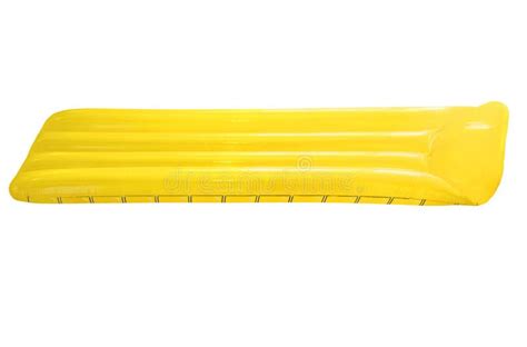 Yellowinflatable Floating Pool Raft Mattress Isolated On White Stock