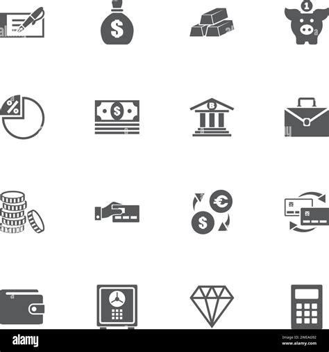 Banking Icons Perfect Black Pictogram On White Background Flat Simple